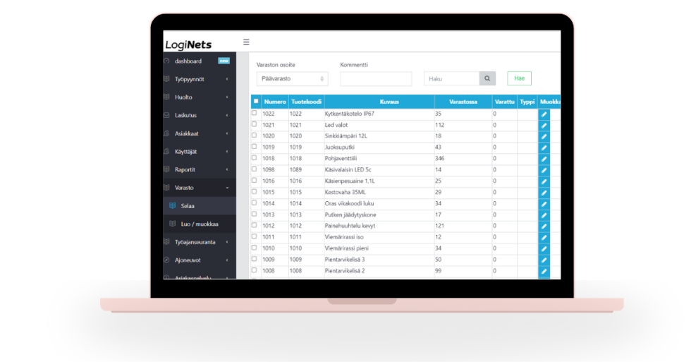 Warehouse management system for maintenance companies